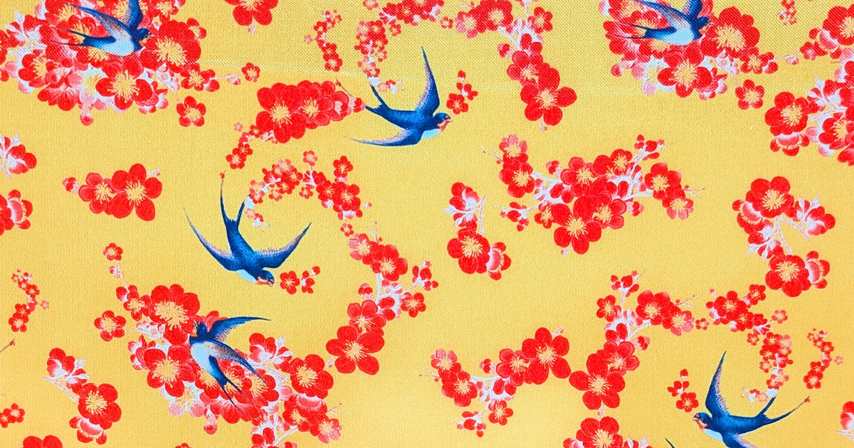 Blue Swallows Red Flowers Lantern – Hoi An Lanterns Online | EU Store
